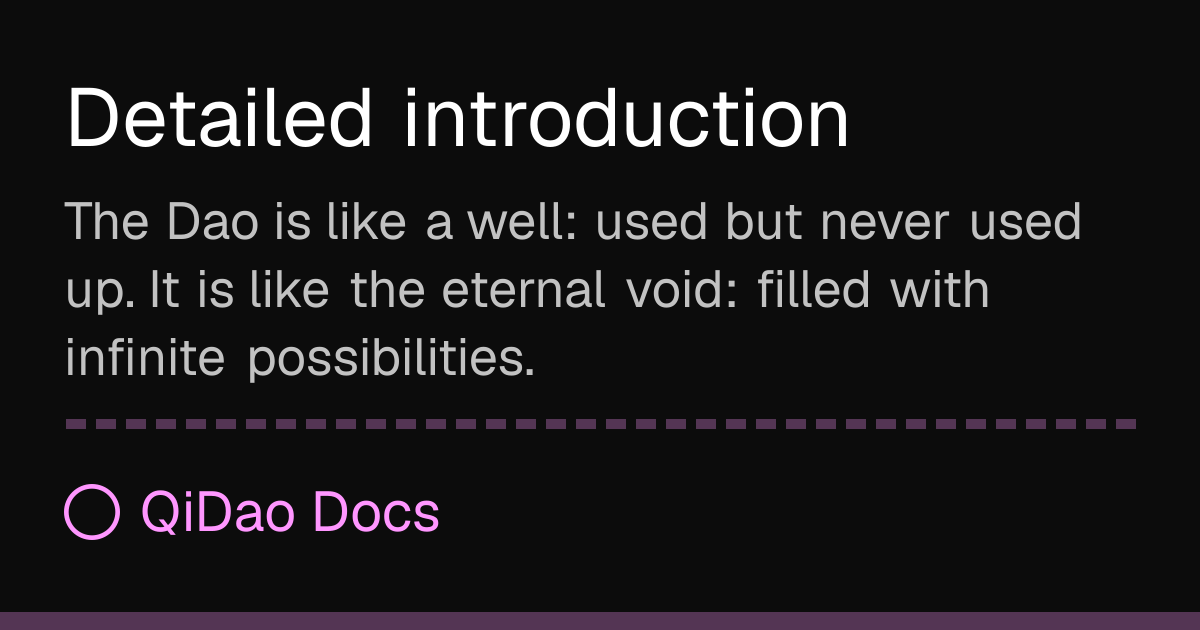 Detailed introduction | QiDao Docs