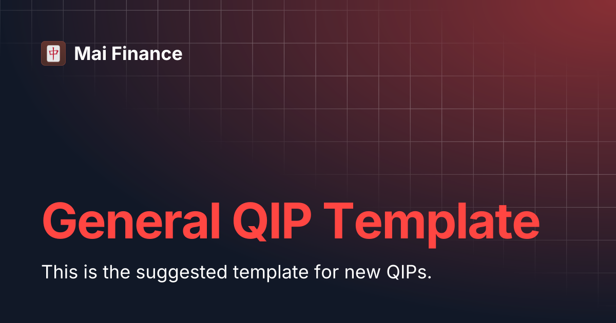 General QIP Template | Mai Finance